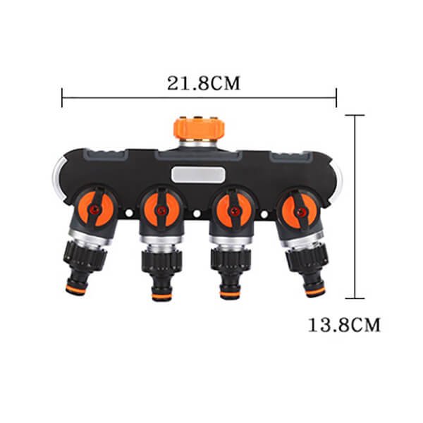 Multi Purpose 4 Way Brass Water Faucet Hose Splitter - EVERPEAKTOOLS