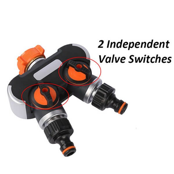 2 Way Adjustable Garden Hose Splitter - EVERPEAKTOOLS