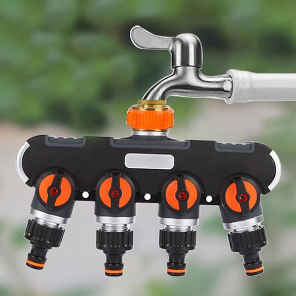 Multi Purpose 4 Way Brass Water Faucet Hose Splitter - EVERPEAKTOOLS